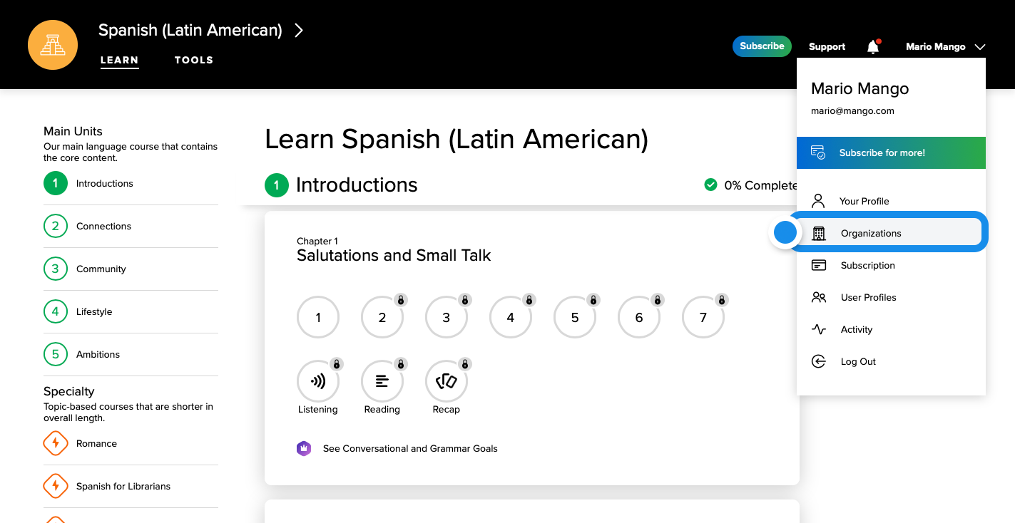 Link to Library – Mango Languages